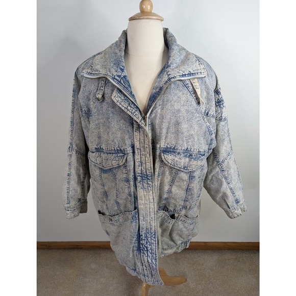 Andy Johns | Jackets & Coats | Vintage 8s Acid Wash Long Denim Sherpa ...